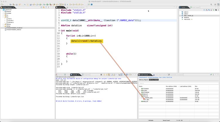 Linker Script: Change the Variable Memory Location – EmbeddedExpertIO