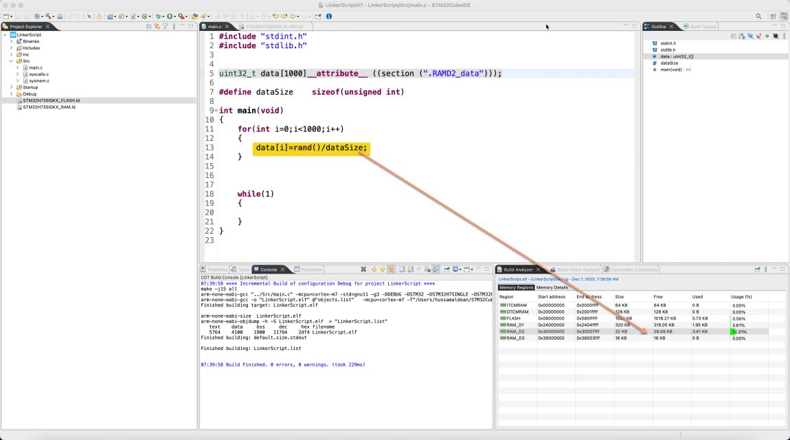 Linker Script: Change the Variable Memory Location – EmbeddedExpertIO