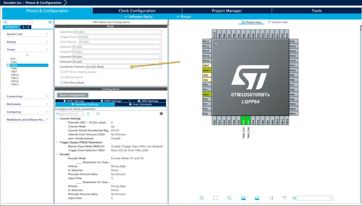 Getting Started With Stm32g0 And Stm32cubeide Timer In Encoder Mode Embeddedexpertio 6168