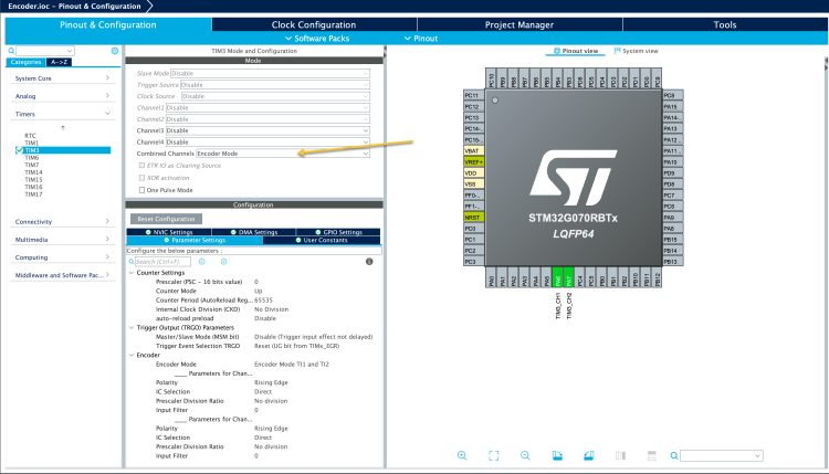 Getting Started with STM32G0 and STM32CubeIDE: Timer in Encoder Mode – EmbeddedExpertIO