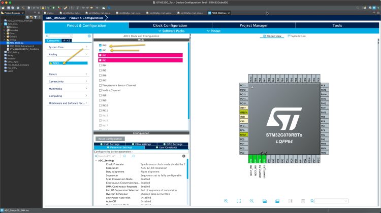 Getting Started with STM32G0 and STM32CubeIDE: Multi-channel ADC with DMA and Timer ...