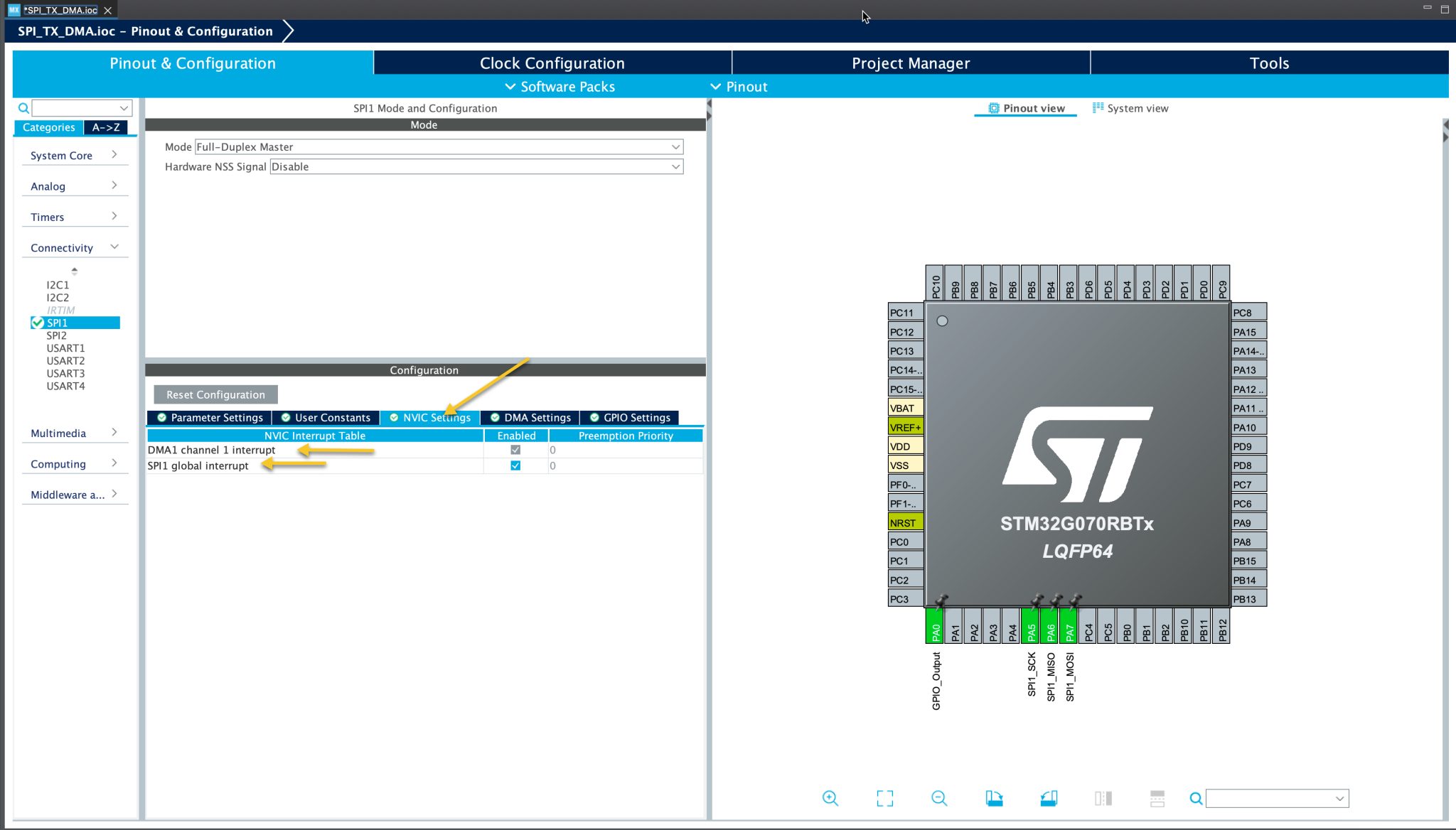 Getting Started With Stm32g0 And Stm32cubeide Spi Tx Dma Embeddedexpertio