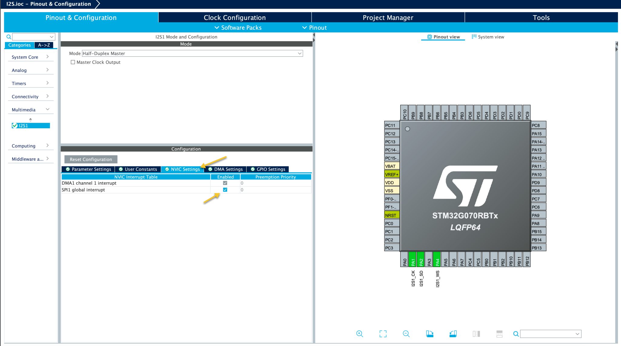 Getting Started with STM32G0 and STM32CubeIDE : I2S in DMA mode – EmbeddedExpertIO