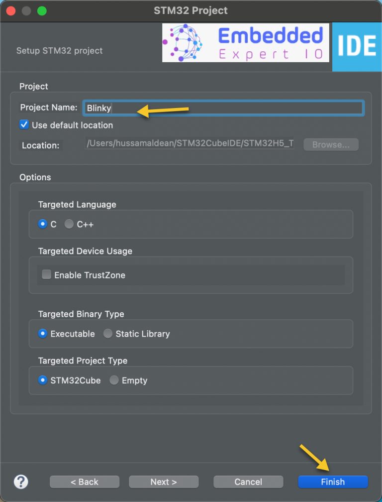 Getting Started with STM32H5 ARM Cortex M33: Blinking LED – EmbeddedExpertIO