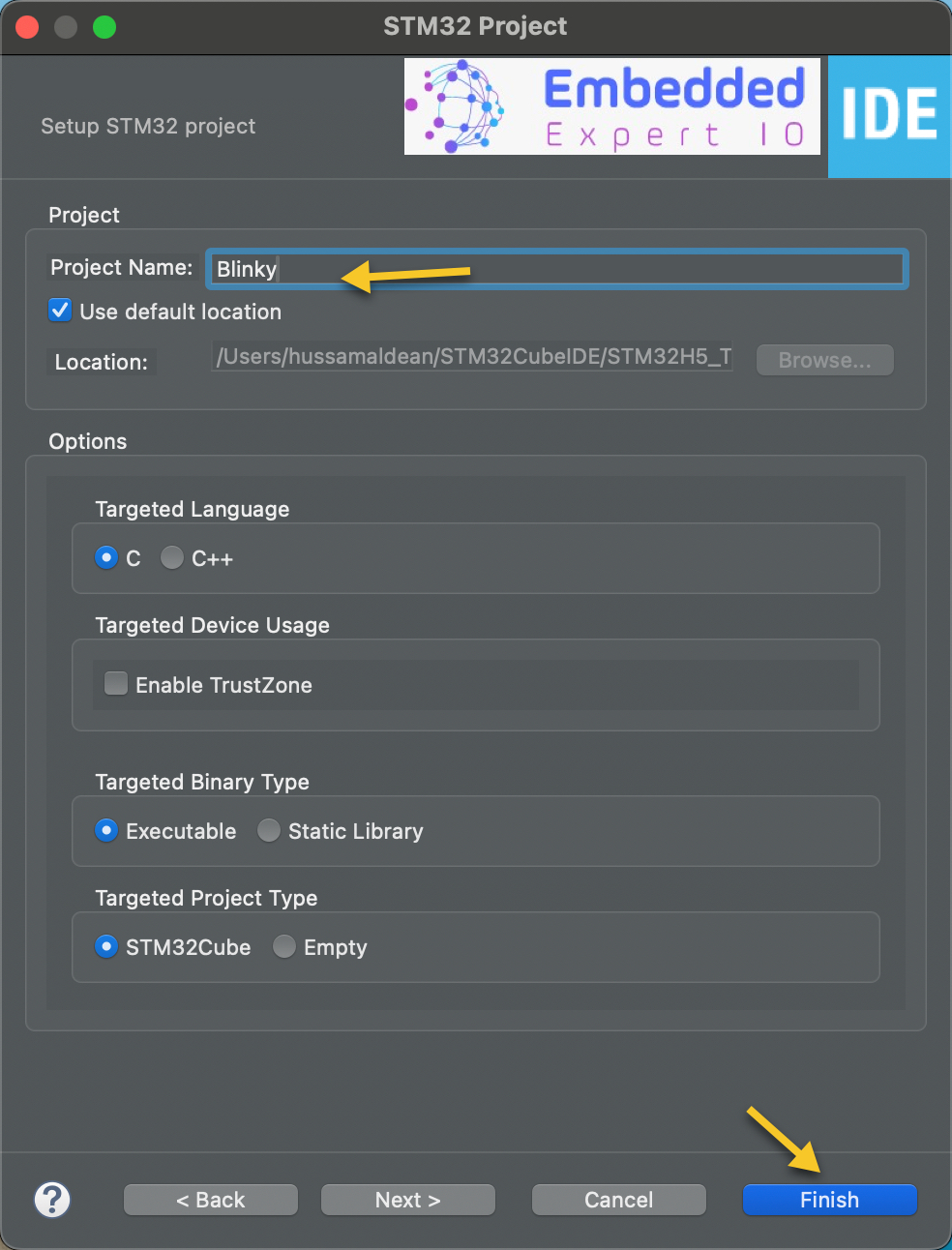 Getting Started with STM32H5 ARM Cortex M33: Blinking LED – EmbeddedExpertIO
