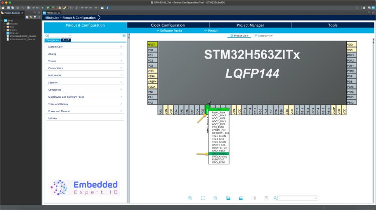 Getting Started with STM32H5 ARM Cortex M33: Blinking LED ...