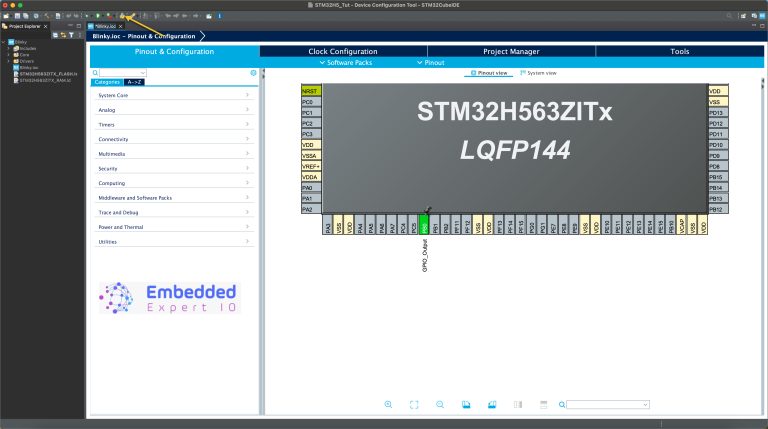Getting Started With Stm32h5 Arm Cortex M33 Gpio Input Embeddedexpertio 5294