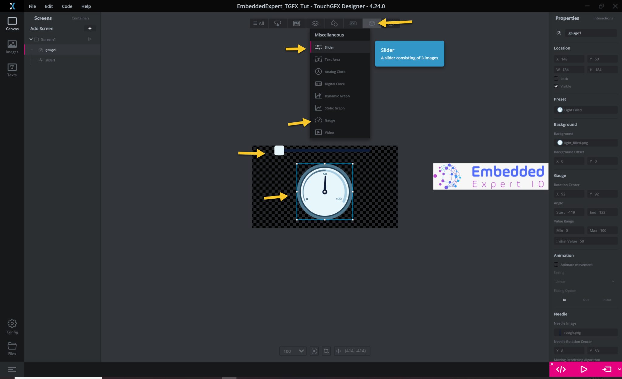 Getting Started with TouchGFX: Creating Your First UI – EmbeddedExpertIO