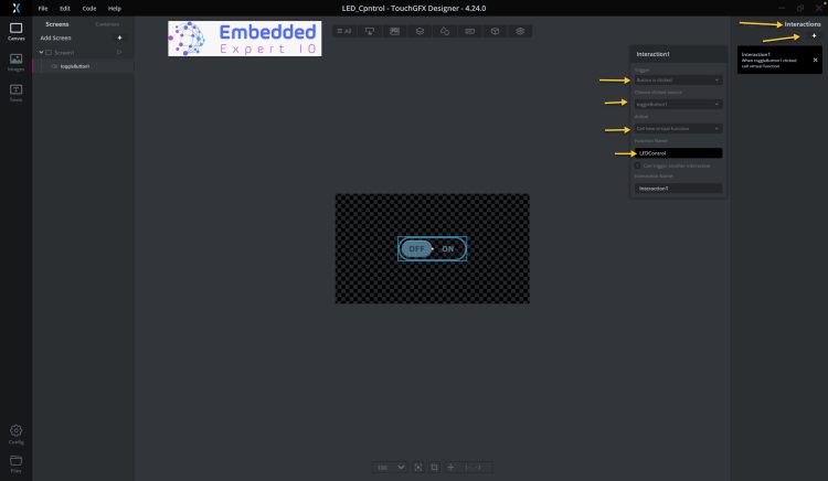 Getting Started with TouchGFX: LED Control – EmbeddedExpertIO