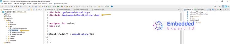 Getting Started with TouchGFX: Send Data to UI – EmbeddedExpertIO