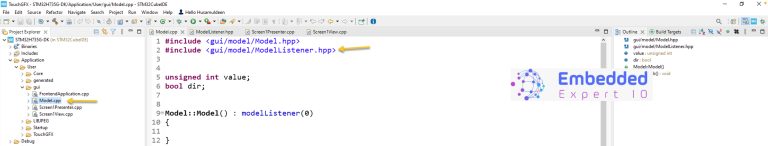 Getting Started with TouchGFX: Send Data to UI – EmbeddedExpertIO