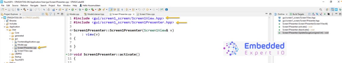 Getting Started with TouchGFX: Send Data to UI – EmbeddedExpertIO