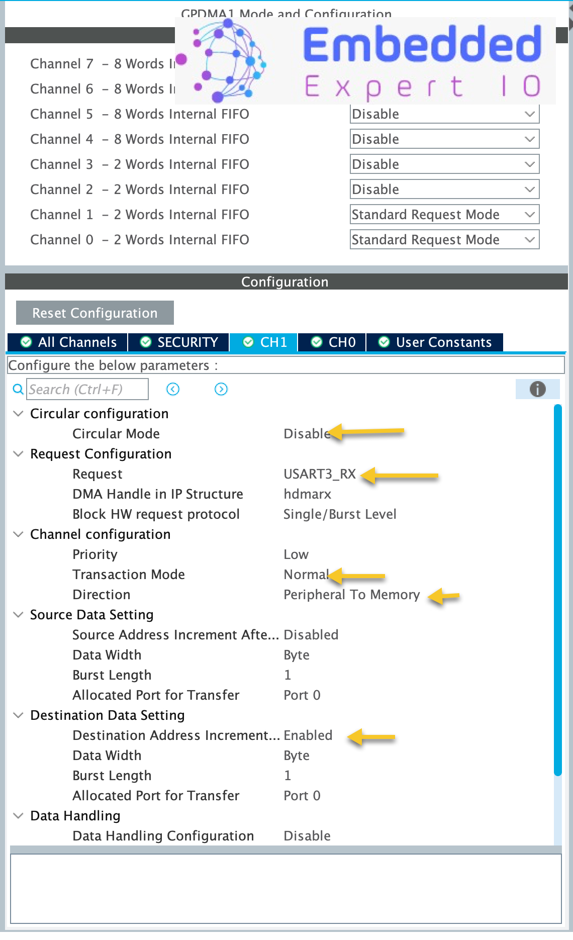 Getting Started with STM32H5 ARM Cortex M33: UART RX in DMA – EmbeddedExpertIO