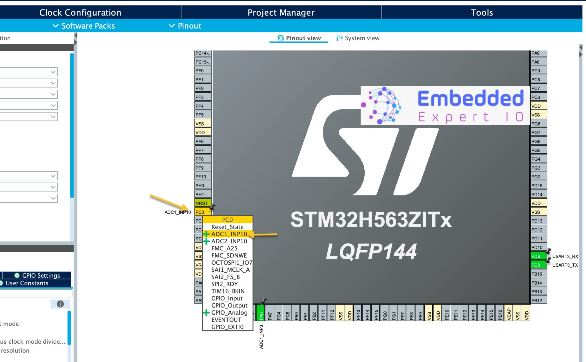 Getting Started with STM32H5 ARM Cortex M33: ADC Multi Channel Continuous Conversion with DMA ...