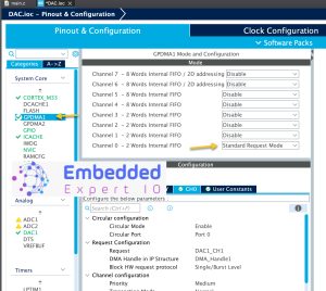 Getting Started with STM32H5 ARM Cortex M33: DAC with DMA and Timer – EmbeddedExpertIO