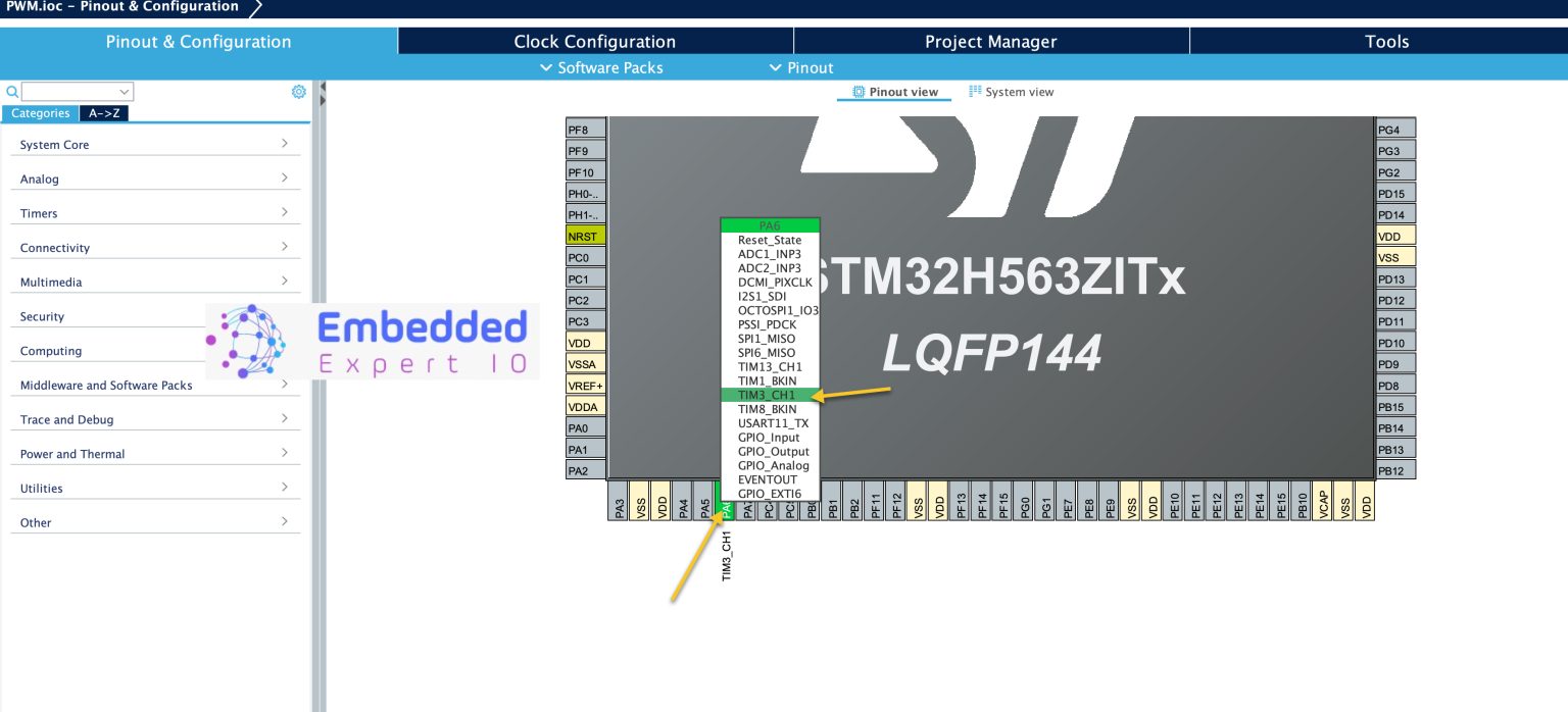 Getting Started With Stm32h5 Arm Cortex M33 Timer In Output Compare Mode Embeddedexpertio