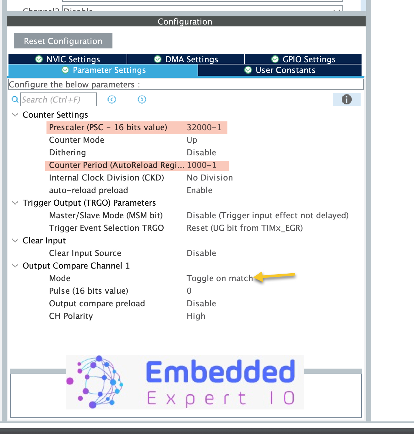 Getting Started With Stm32h5 Arm Cortex M33 Timer In Output Compare Mode Embeddedexpertio