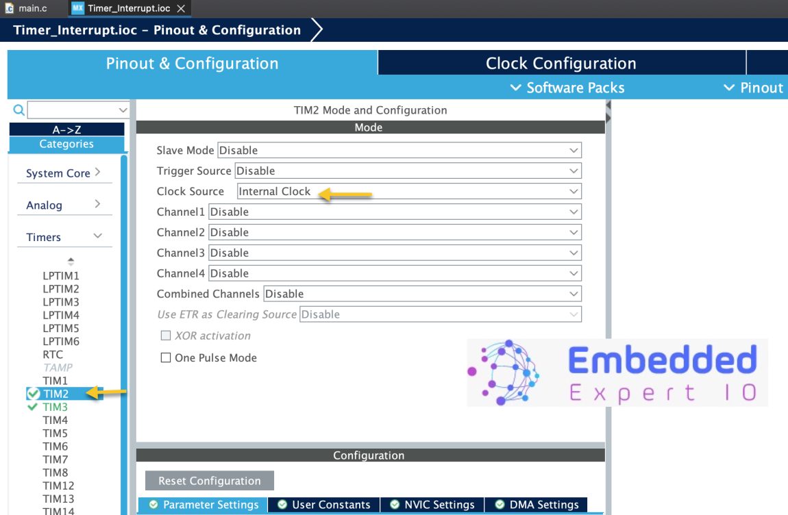 Getting Started with STM32H5 ARM Cortex M33: Timer Interrupt – EmbeddedExpertIO