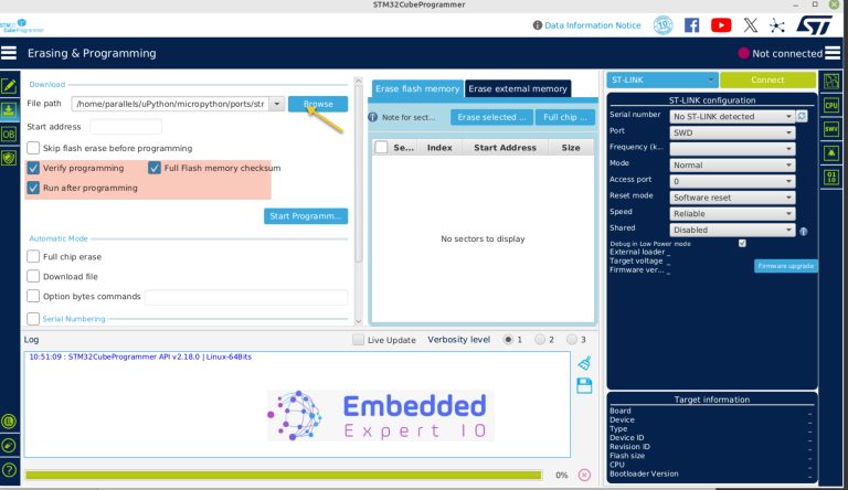 How to Compile and Flash micropython for STM32F411 Nucleo-64 Boards – EmbeddedExpertIO