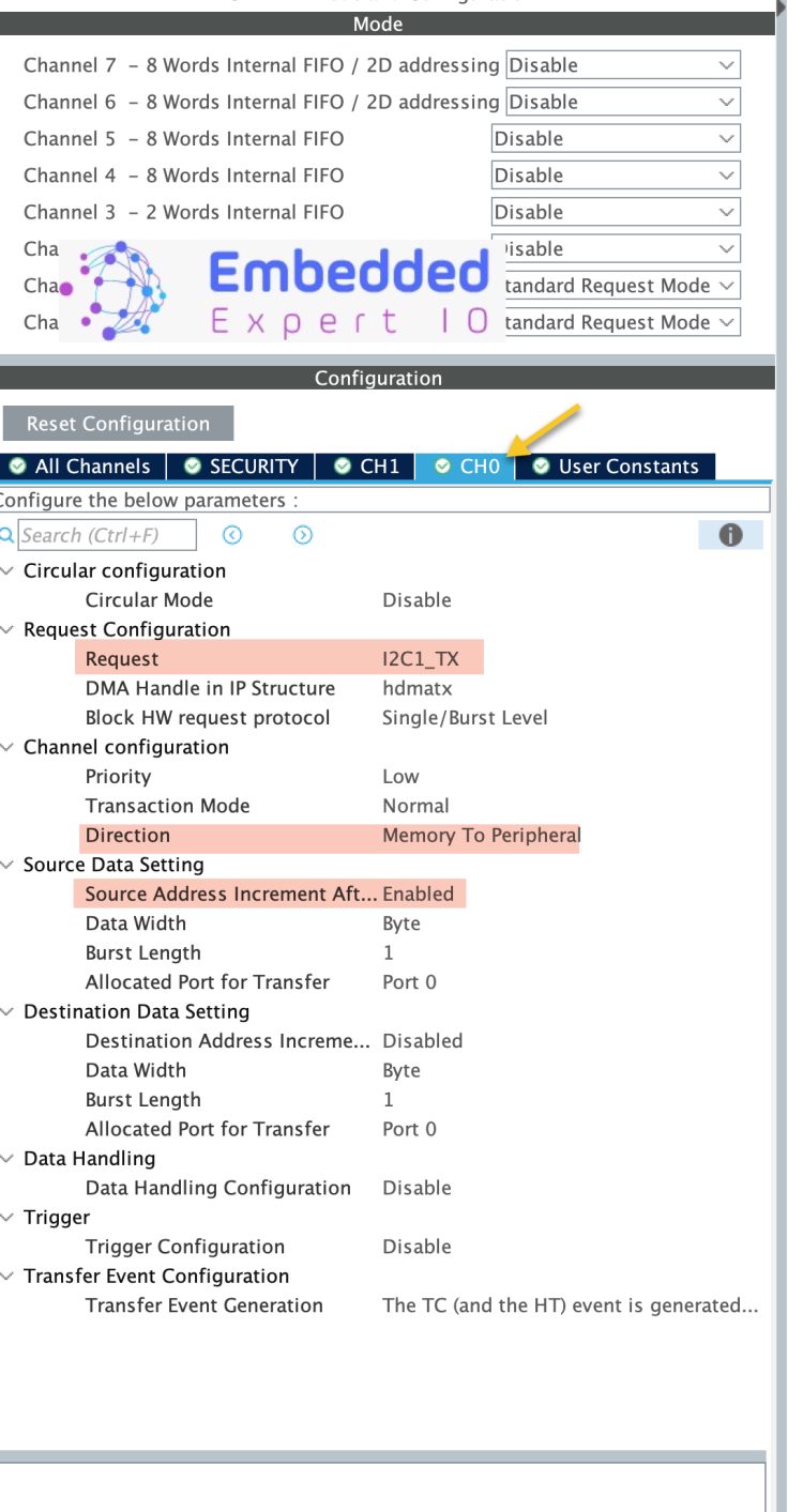 Getting Started with STM32H5 ARM Cortex M33: I2C in DMA Mode – EmbeddedExpertIO