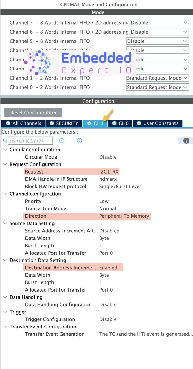 Getting Started with STM32H5 ARM Cortex M33: I2C in DMA Mode – EmbeddedExpertIO
