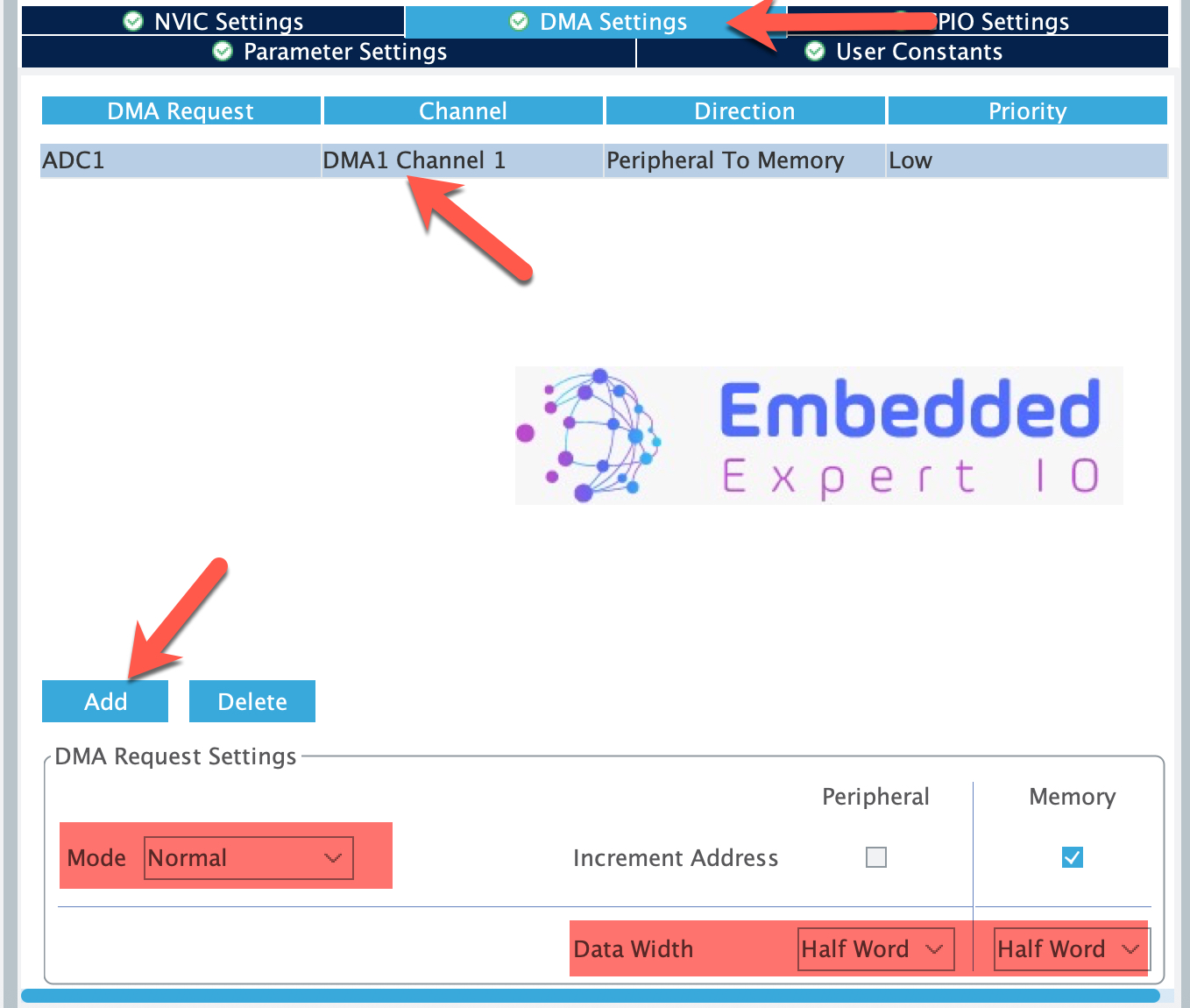 STM32 ADC Application Part 4: Read Multiple Channels Using Interrupt and DMA – EmbeddedExpertIO