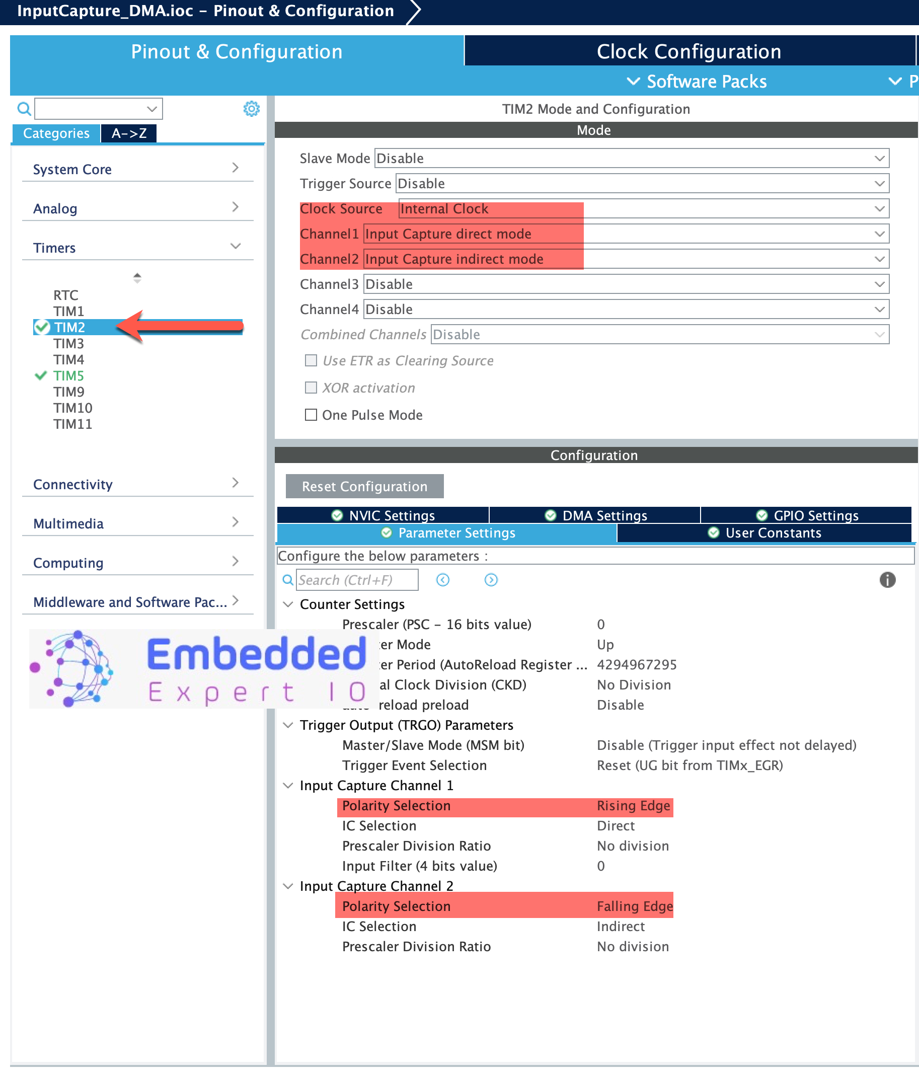Stm32 Timers Applications Input Capture Using Dma Measure Frequency
