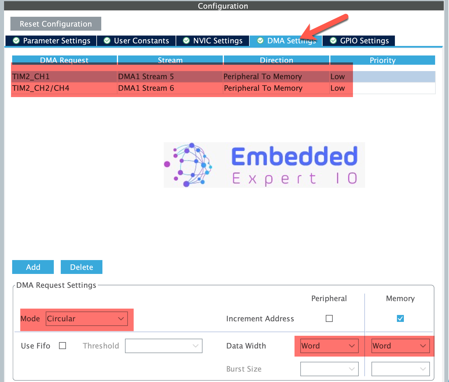 STM32 Timers Applications: Input capture Using DMA Measure Frequency and Duty Cycle ...