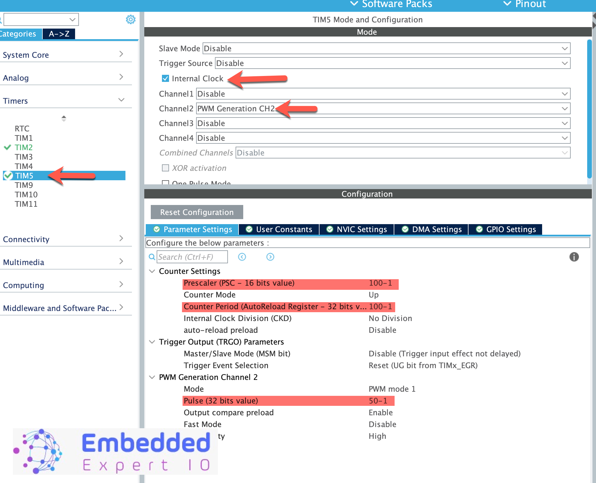 STM32 Timers Applications: Input capture Using DMA Measure Frequency and Duty Cycle ...