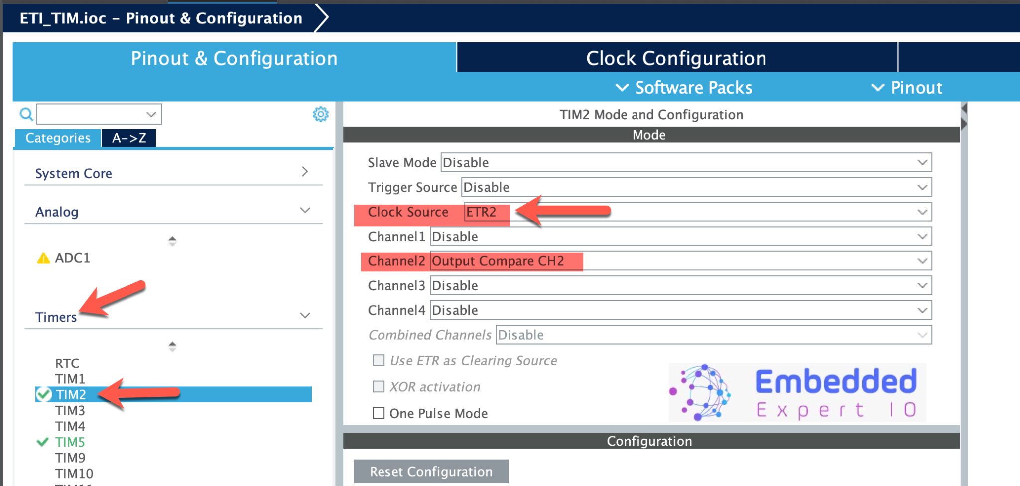 STM32 Timers Applications: External Trigger – EmbeddedExpertIO