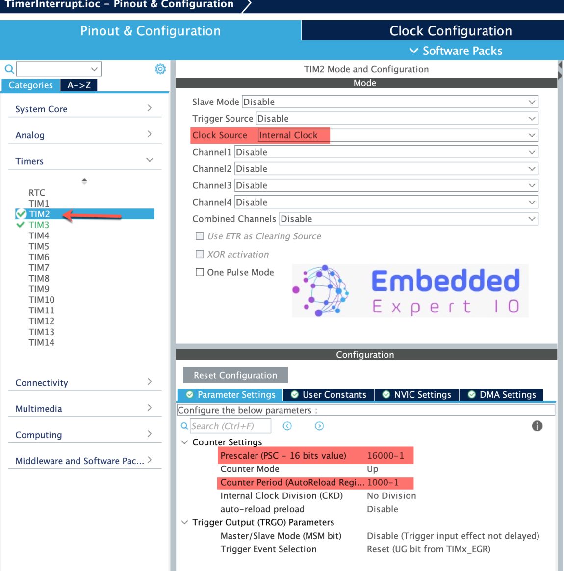 Stm32 Timers Applications Timer Interrupt Embeddedexpertio