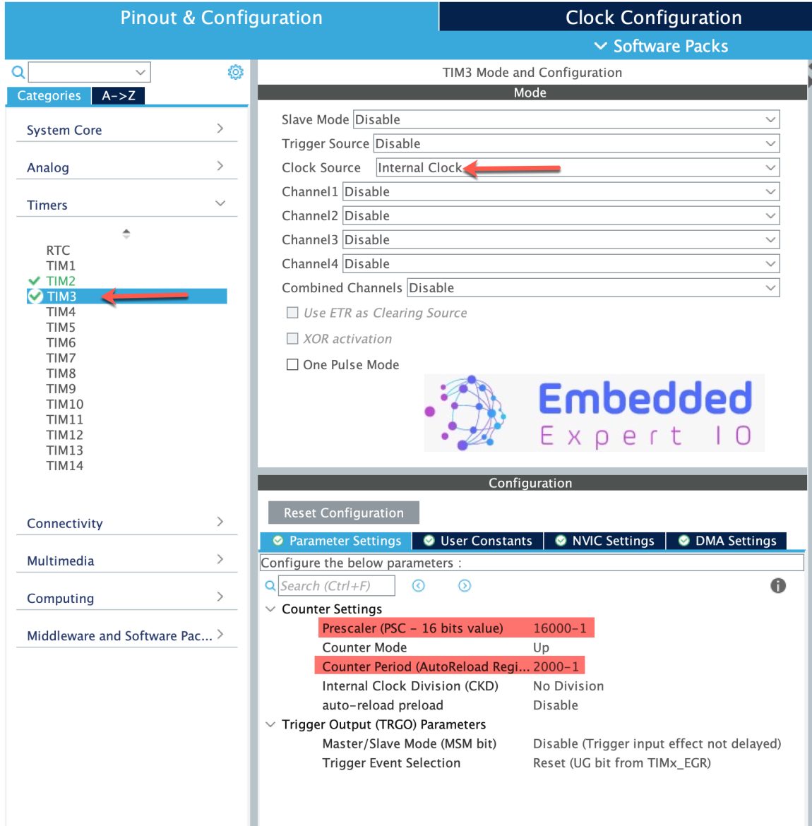 STM32 Timers Applications: Timer Interrupt – EmbeddedExpertIO