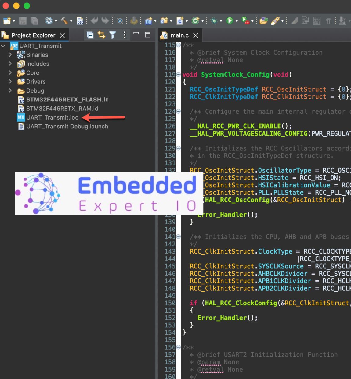 STM32 UART Part 2: Send Data using Interrupt and DMA – EmbeddedExpertIO
