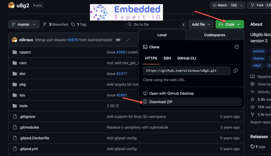 Porting U8G2 Graphics Library to STM32 Part1: Introduction – EmbeddedExpertIO