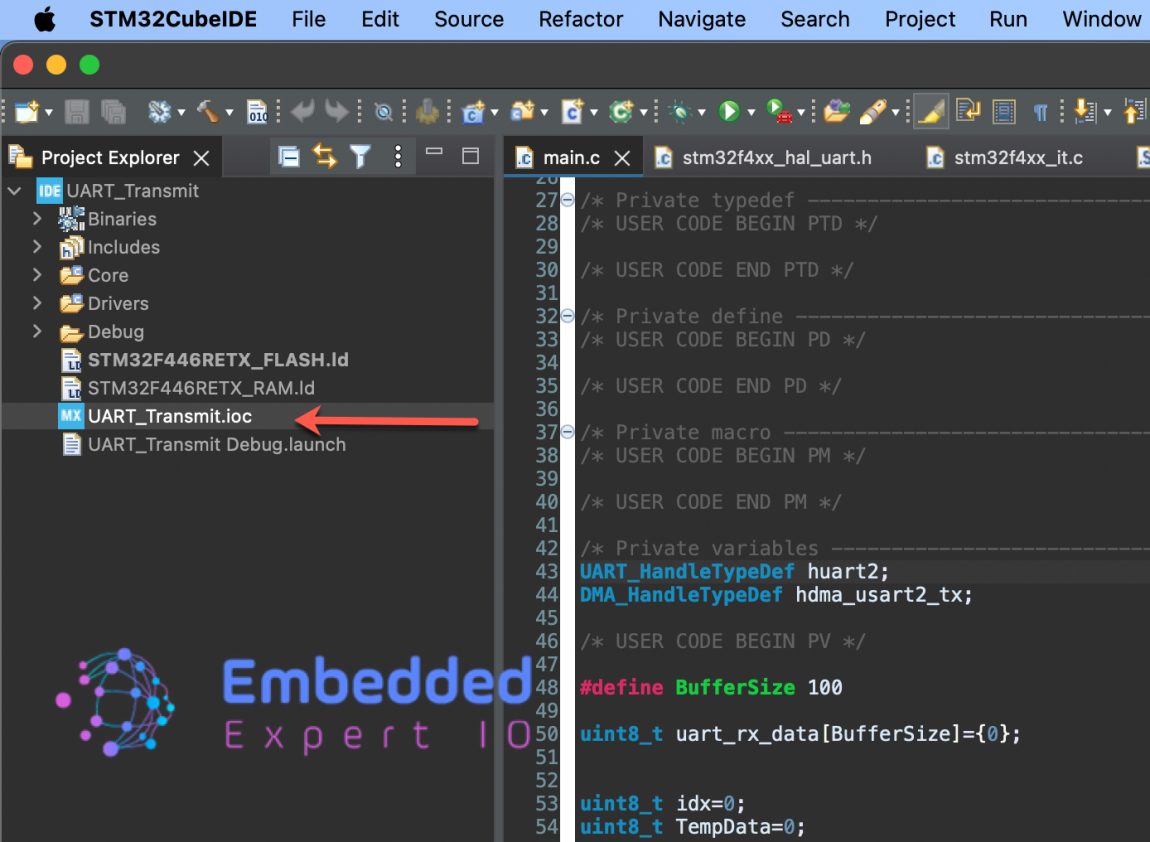 STM32 UART Part 5: Receive Unknown Length Using DMA – EmbeddedExpertIO
