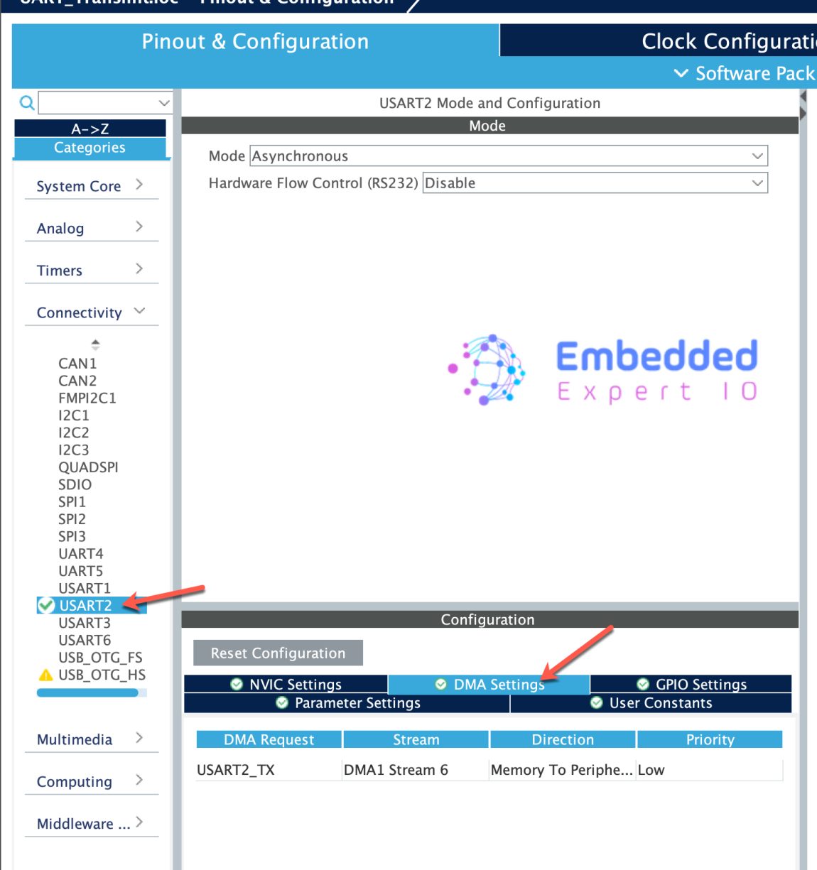 STM32 UART Part 5: Receive Unknown Length Using DMA – EmbeddedExpertIO