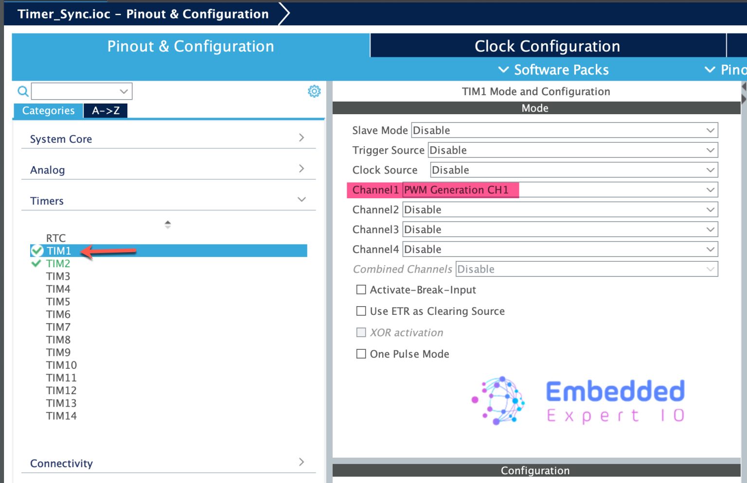 STM32 Timers Applications: Timer Synchronisation Trigger Mode ...