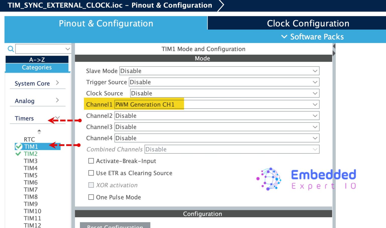 STM32 Timers Applications: Timer Synchronization External Clock Mode – EmbeddedExpertIO