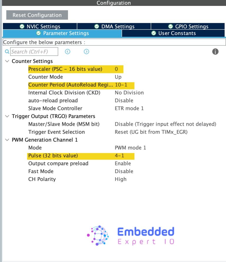 STM32 Timers Applications: Timer Synchronization External Clock Mode ...