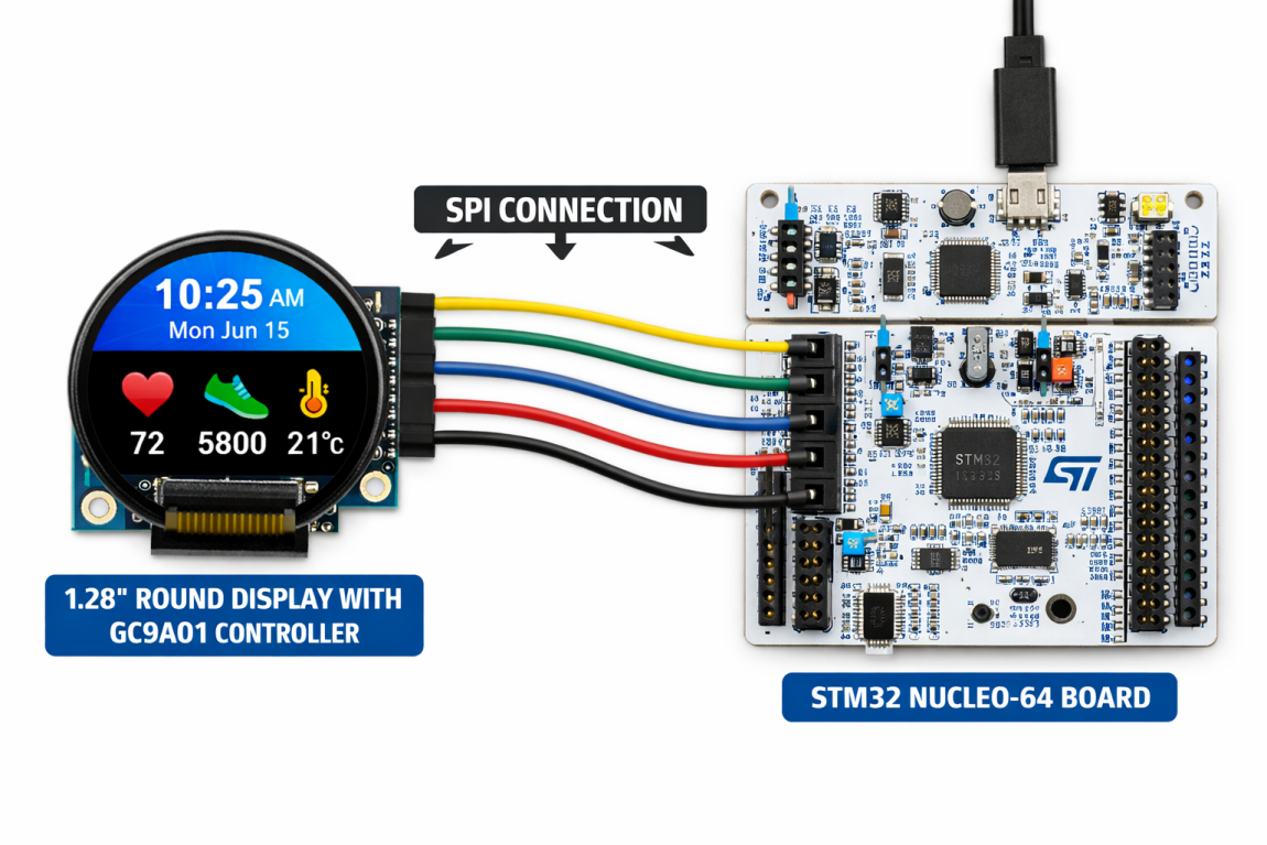 STM32 with 1.28 Round Display Part 2:LCD Initialization and Draw Pixels ...